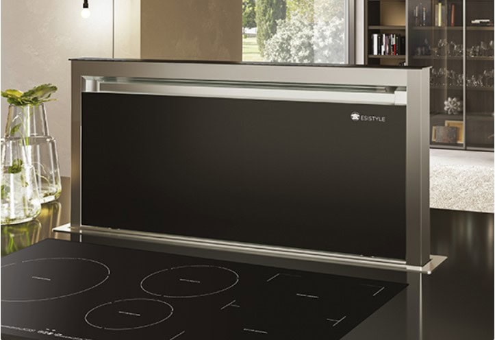 Esistyle Eclipse 1200 liesituuletin, Musta lasi/RST - KalusteWeb